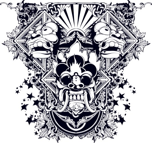 Mystic drawing with evil goddess Royalty Free Vector Image