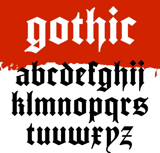 Vintage gothic typeface Royalty Free Vector Image