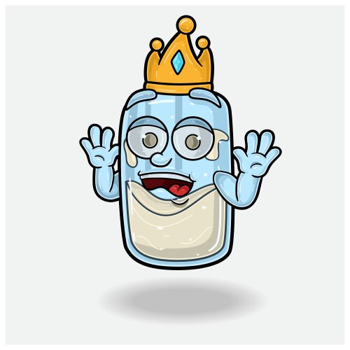Milk mascot character cartoon with smug expression