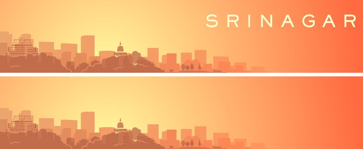Srinagar single line skyline profile banner Vector Image