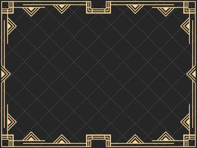 Art deco frame vintage linear border design Vector Image
