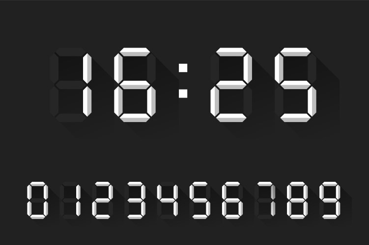 Digital numbers 0 - 9 on white background flat Vector Image