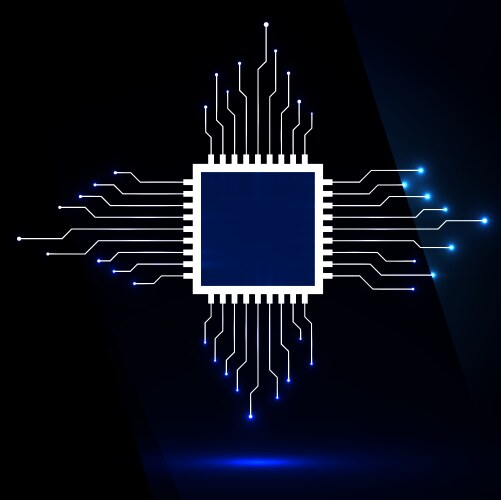 Circuit board technology cpu microprocessor Vector Image