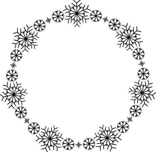 Snowflake circle frame winter round Royalty Free Vector