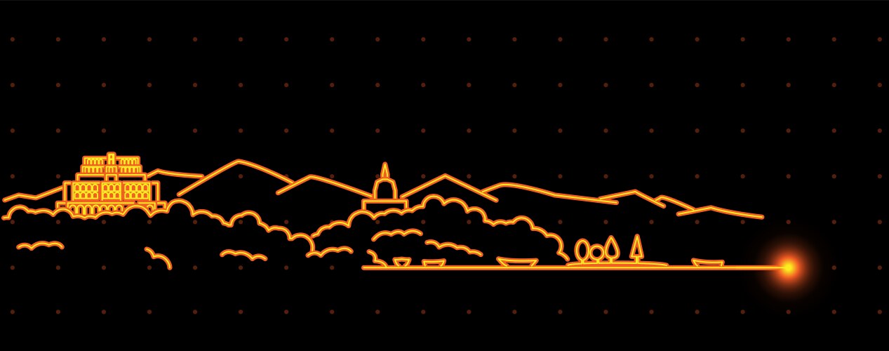 Srinagar single line skyline profile banner Vector Image