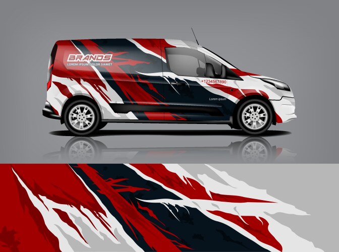 Van wrap design sticker and decal Royalty Free Vector Image