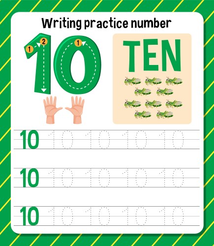 Writing practice number eight Royalty Free Vector Image