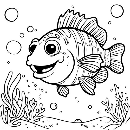 Outline of fish for coloring page – Royalty-Free Vector | VectorStock