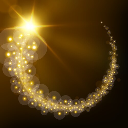 Gold light shining on transparent background Vector Image