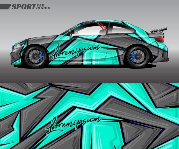 Racing car wrap design with special texture style Vector Image