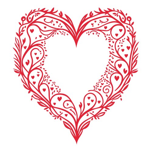 Red love heart flower valentine Royalty Free Vector Image