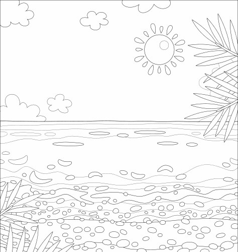 Beach Scene Line Drawing Vector Images (over 210)