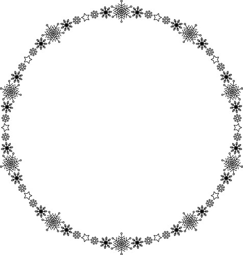 Snowflake circle frame winter round Royalty Free Vector