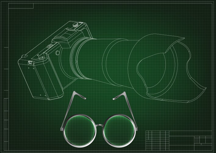 3d model of the camera Royalty Free Vector Image