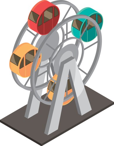 Amusement park with ferris wheel paper art Vector Image