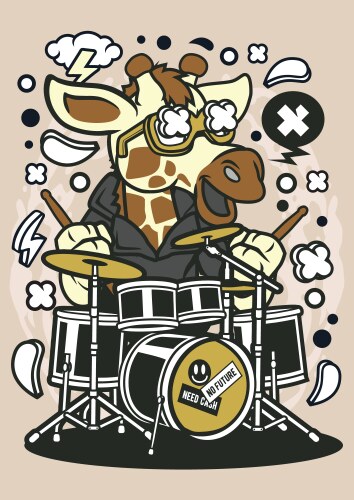Wolf drummer Royalty Free Vector Image - VectorStock