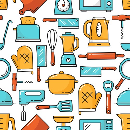 Kitchen pattern Royalty Free Vector Image - VectorStock