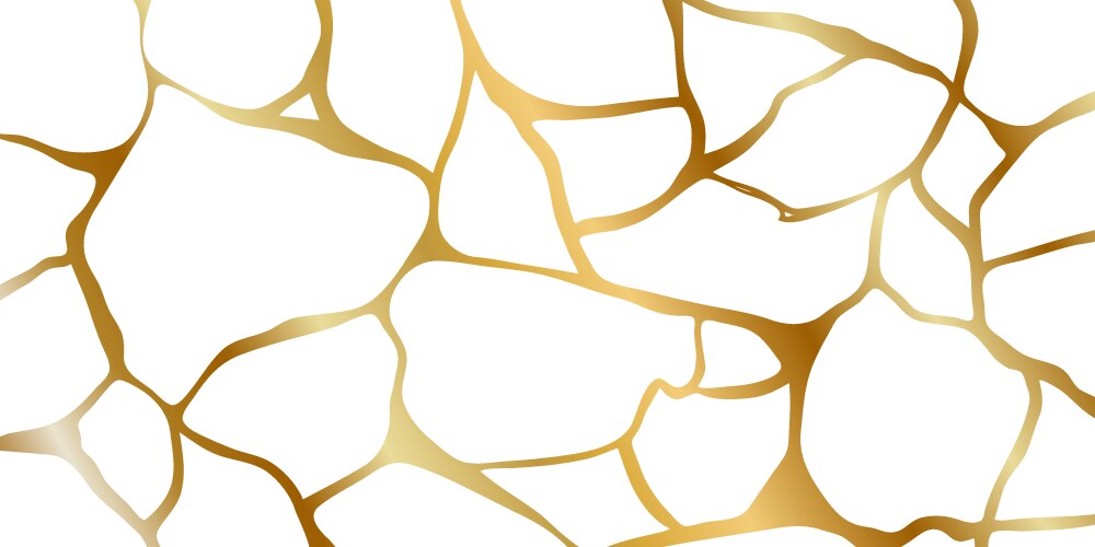 Gold kintsugi crack repair marble texture Vector Image
