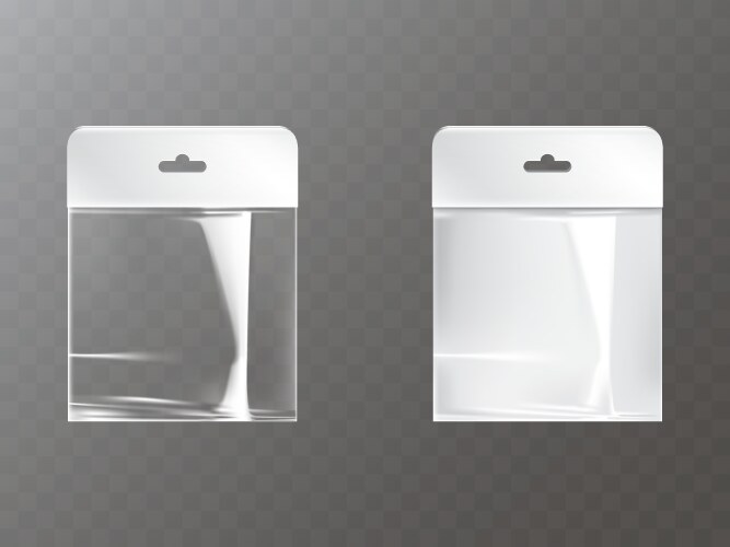 Blank vacuum packages food snacks void packets Vector Image