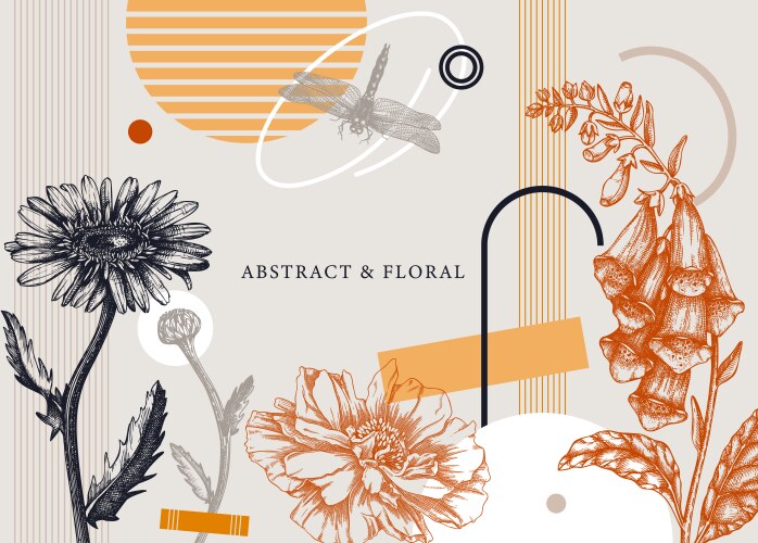 Line art lupine elegant drawing of summer flowers Vector Image