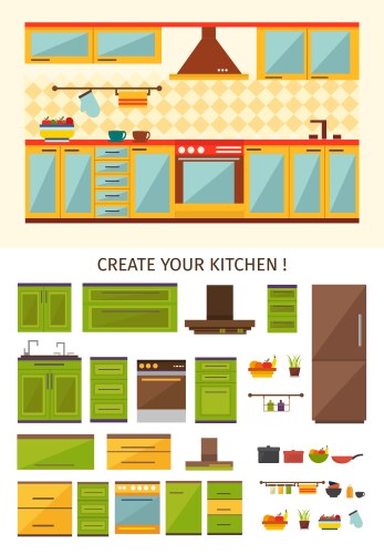 Kawaii cute applicance oven kitchen machine image Vector Image