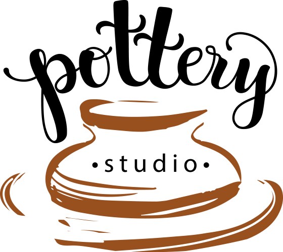 Workshop pottery studio logo Royalty Free Vector Image