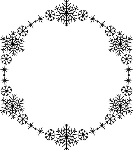Snowflake circle frame winter round Royalty Free Vector