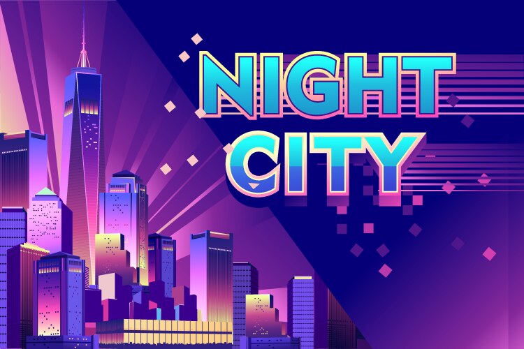 Night neon city Royalty Free Vector Image - VectorStock