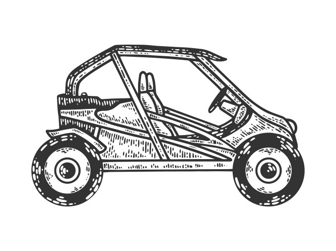 Car without wheels sketch Royalty Free Vector Image