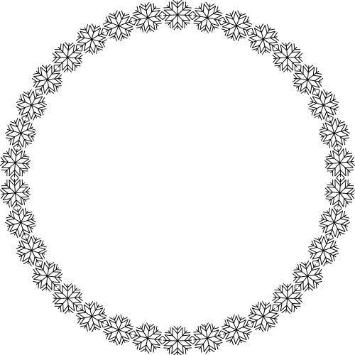 Snowflake circle frame winter round Royalty Free Vector