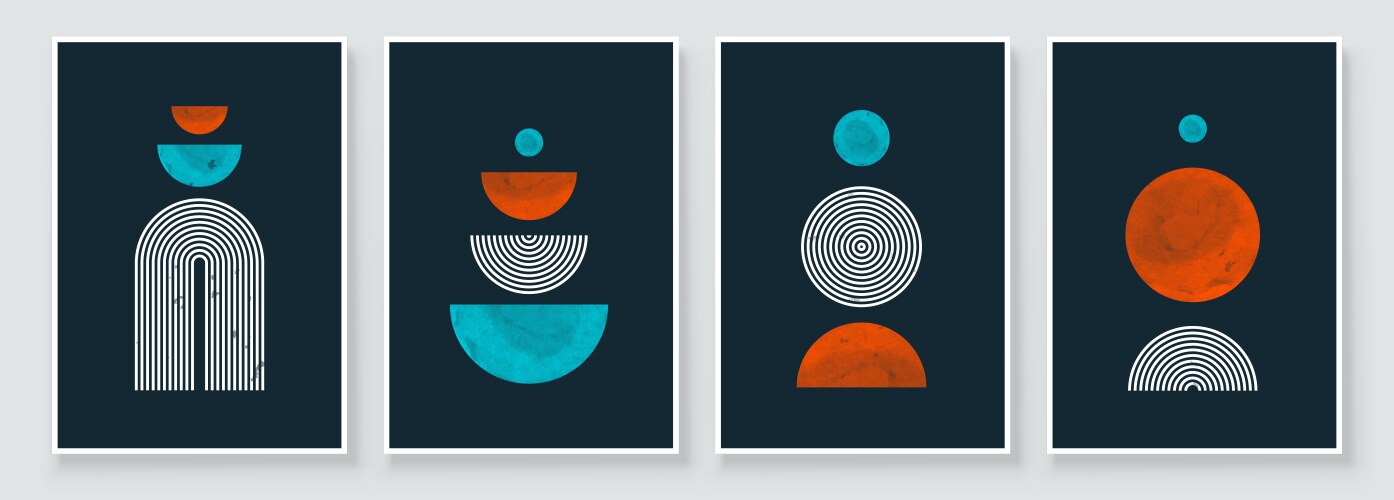 Cool mid century modern posters boho style Vector Image