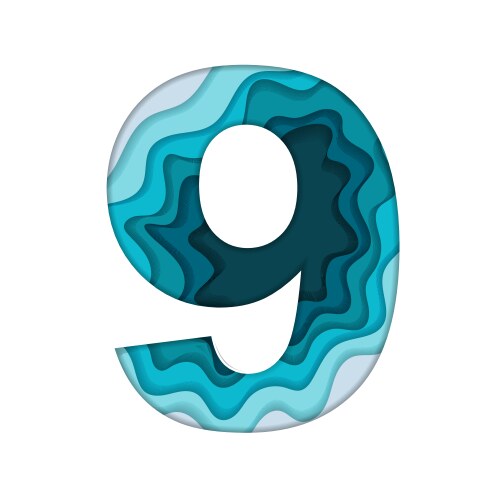 Funny carrot number 9 figure nine cartoon Vector Image