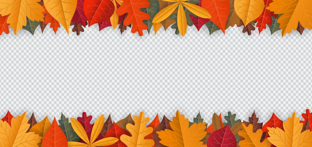Autumn leaves border frame with space text o Vector Image