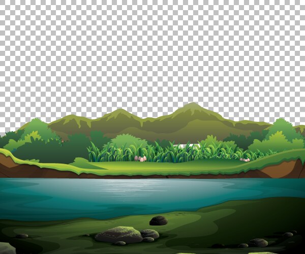 Nature outdoor landscape transparent background Vector Image