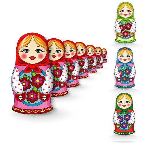Russian matryoshka doll Royalty Free Vector Image