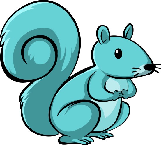 Cartoon squirrel enjoying a pile of nuts Vector Image