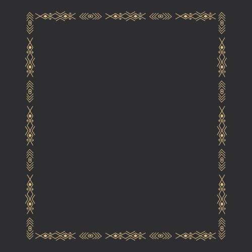 Gold frame set with tribal native indian arrow Vector Image