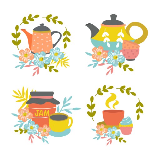 Tea party Royalty Free Vector Image - VectorStock