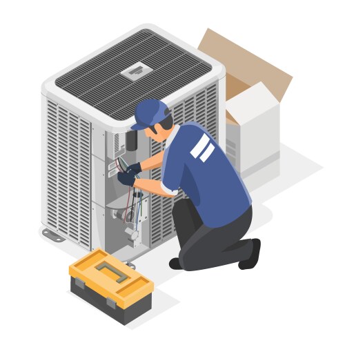 Air conditioner cleaning and maintenance home Vector Image