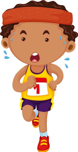 Runner looking tired in race Royalty Free Vector Image