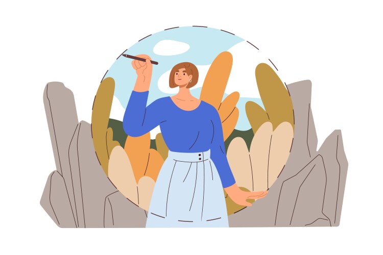 Person setting personal boundaries Royalty Free Vector Image