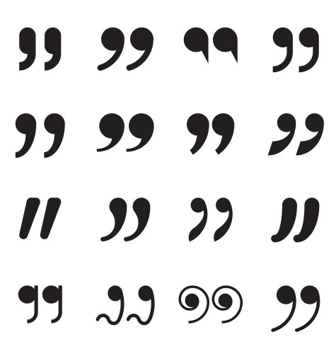 Quotation marks text block quote opinion or idea Vector Image