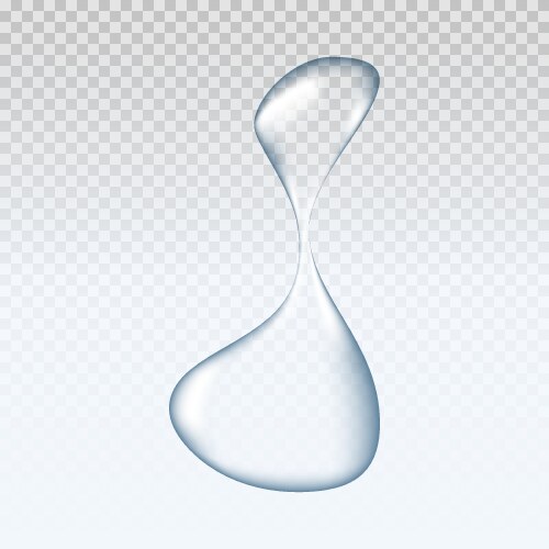 Transparent drop isolated with shadow Royalty Free Vector