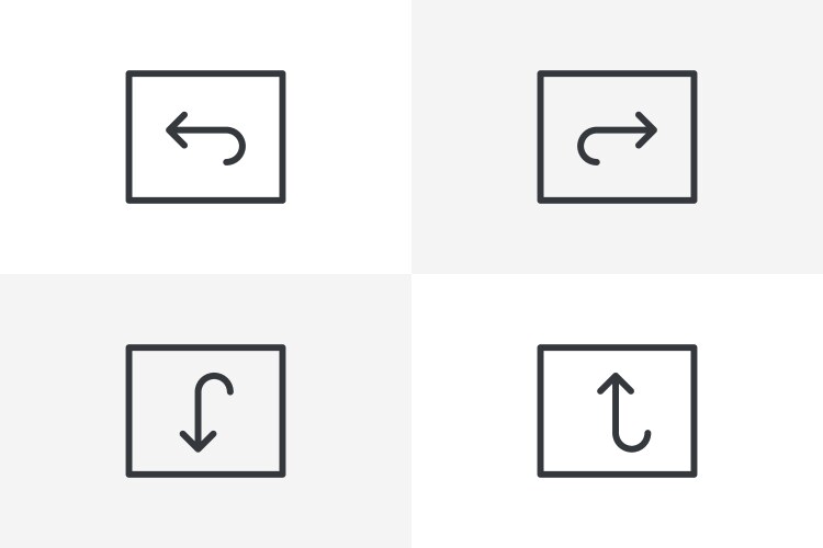 Arrow key icon set isolated Royalty Free Vector Image