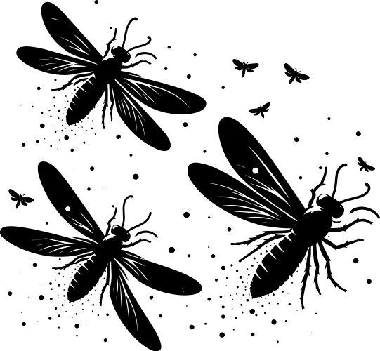 Beautiful firefly insect silhouette isolated Vector Image