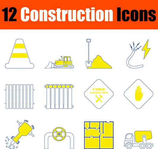Flat design construction site sign Royalty Free Vector Image