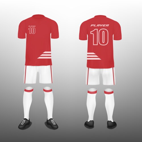 3d realistic template soccer kit Royalty Free Vector Image