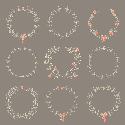 Wreaths set Royalty Free Vector Image - VectorStock
