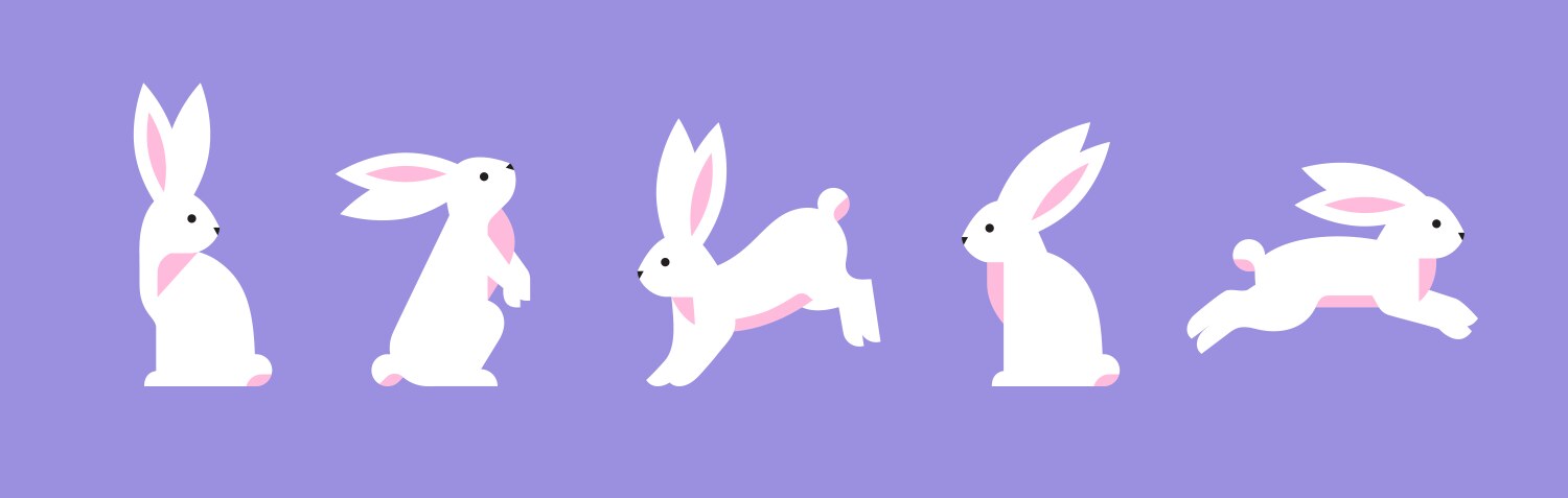 Cartoon set of rabbit robot evolution levels Vector Image