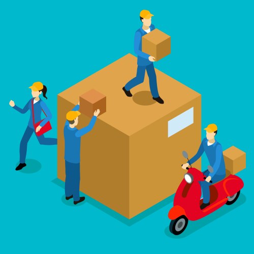 Consular assistance isometric composition Vector Image